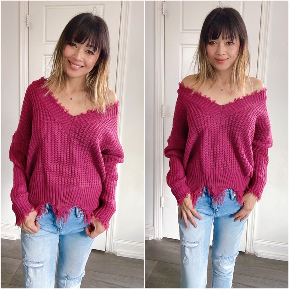BellanBlue | Sweaters | 9 Cozy Distressed Oversized Sweater Top | Poshmark